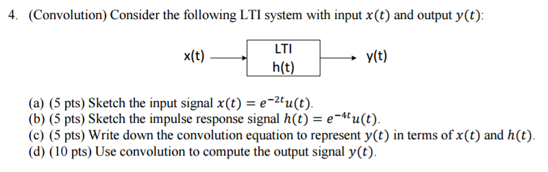 Solved (Convolution) Consider the following LTI system with | Chegg.com