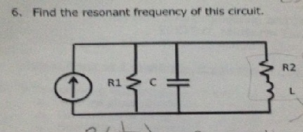 Solved Find the resonant frequency of this circuit. | Chegg.com
