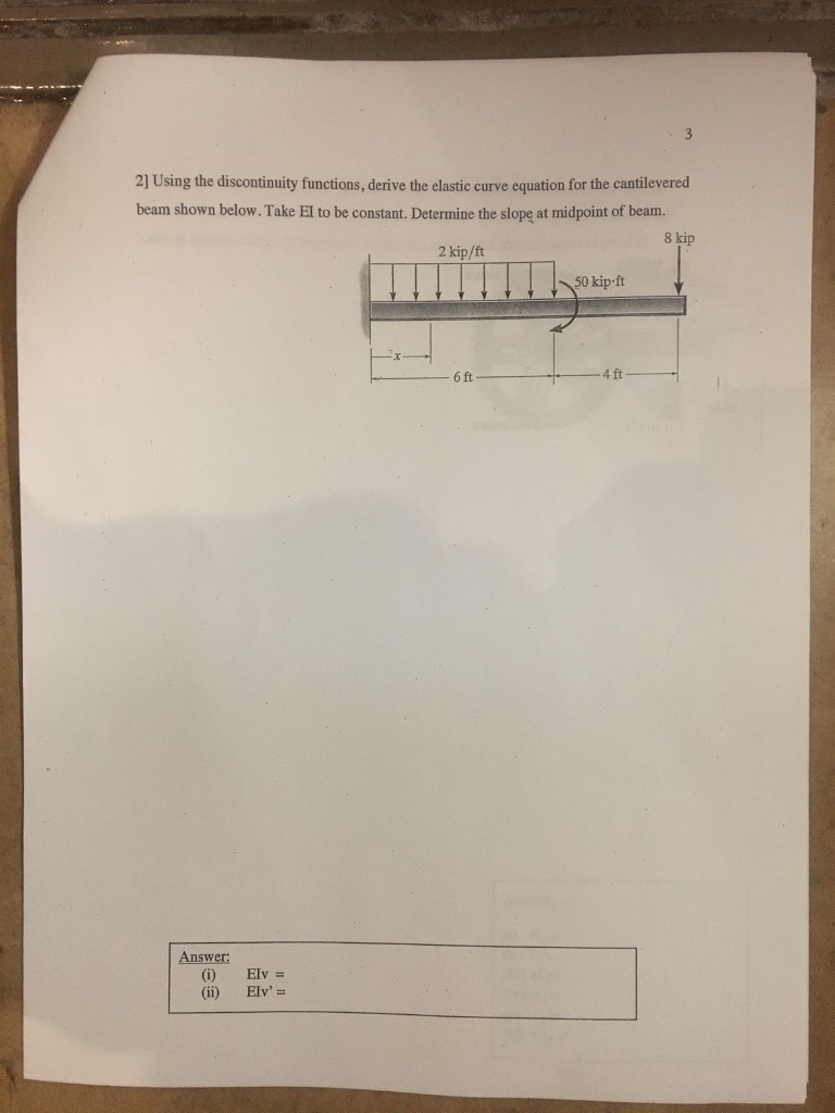 Solved Using the discontinuity functions, derive the elastic | Chegg.com