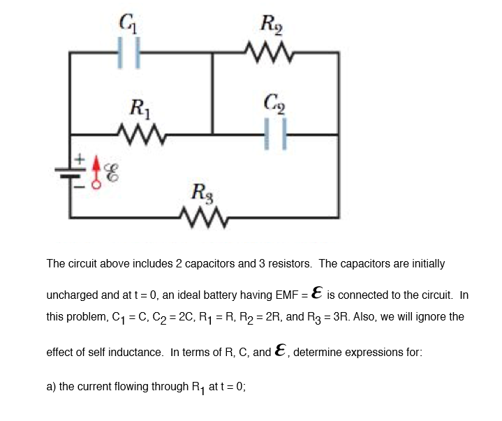 Solved Ca The circuit above includes 2 capacitors and 3 | Chegg.com