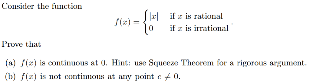 Solved Consider the function if x 1s rational f(x) = 0 if r | Chegg.com