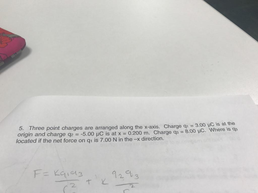 Solved Three point charges are arranged along the x-axis. | Chegg.com