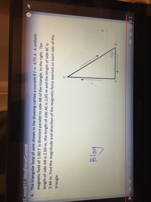 Solved The triangular loop of wire shown in the drawing | Chegg.com