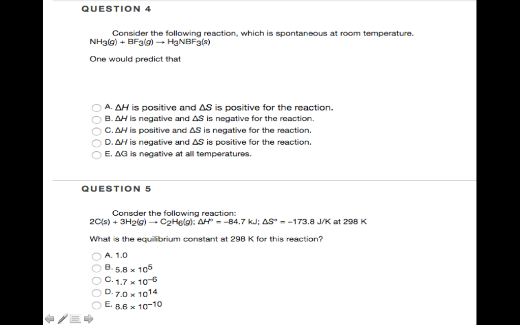 Solved Consider the following reaction, which is spontaneous | Chegg.com