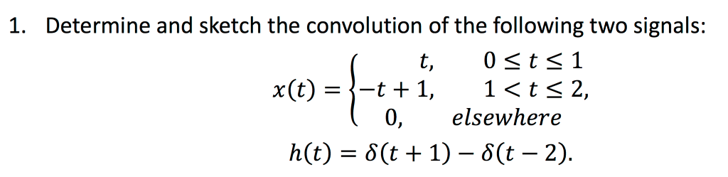 Solved 1. Determine and sketch the convolution of the | Chegg.com