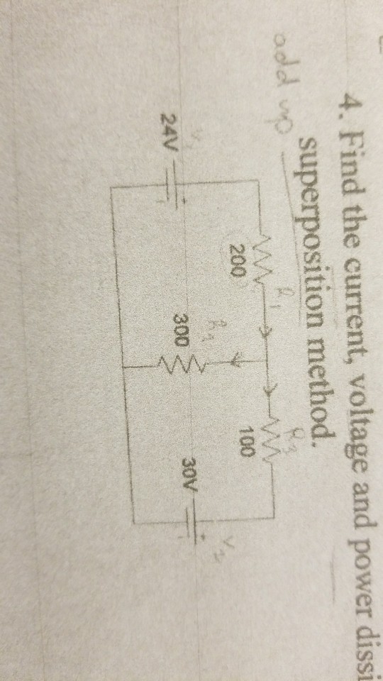 Solved find the current, voltage and power dissipated by the | Chegg.com