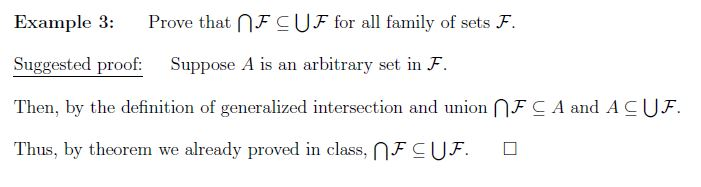 Solved Example 3 Prove that nF CUF for all family of sets F | Chegg.com