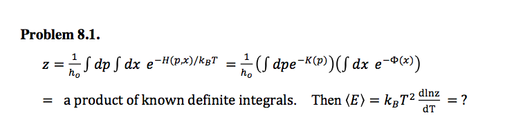 Solved Problem 8.1. Partition function and energy of a | Chegg.com