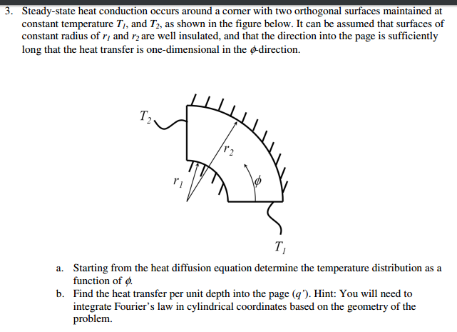 Solved 3. Steady-state heat conduction occurs around a | Chegg.com