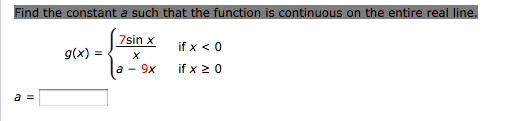 Solved Find the constant a such that the function is | Chegg.com