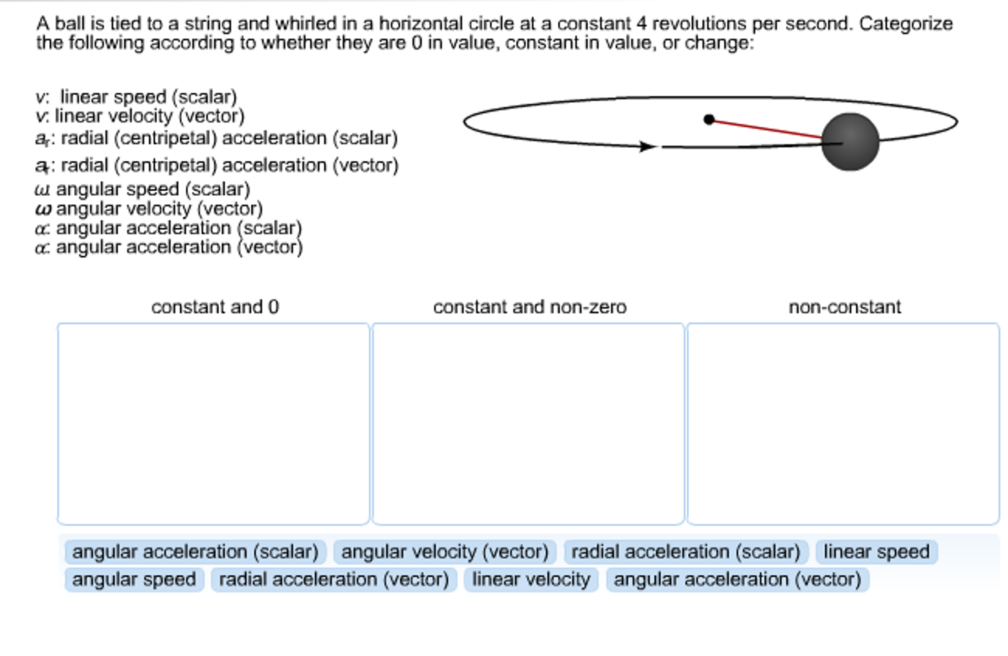 Solved A ball is tied to a string and whirled in a | Chegg.com