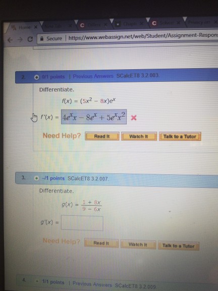 Solved 15. -11 points SCalcET8 3.2.504 XP Differentiate. 2 + | Chegg.com Solved 15. -11 points SCalcET8 3.2.504 XP Differentiate. 2 + | Chegg.com