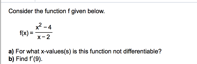 Solved Consider The Function F Given Below F X X 2 A For
