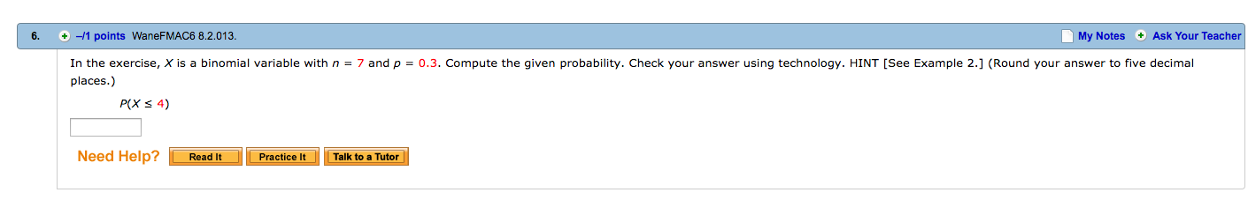 Solved In the exercise, X is a binomial variable with n = 7 | Chegg.com