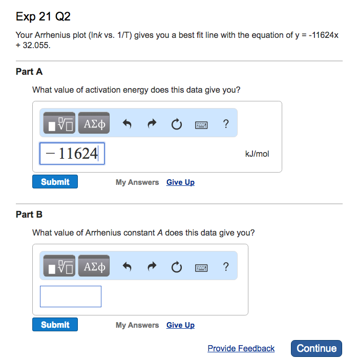 Solved Your Arrhenius plot (lnk vs. 1/T) gives you a best | Chegg.com