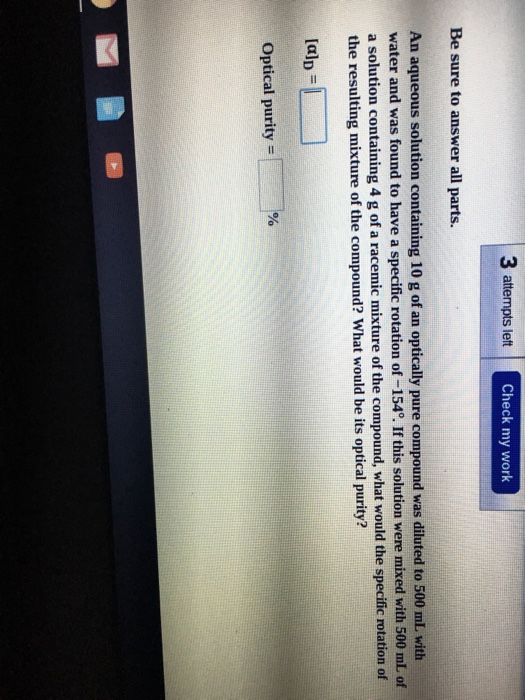 Solved An aqueous solution containing 10 g off an optically | Chegg.com