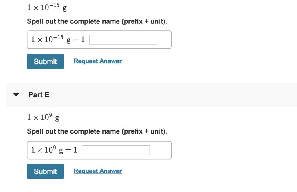 Solved Write the complete name (prefix + unit) for each of | Chegg.com