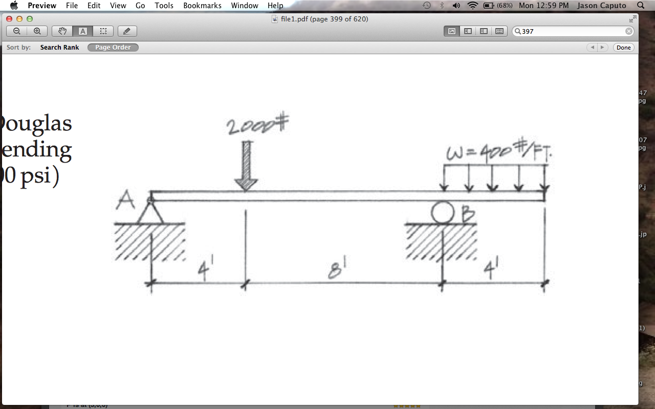 Solved A8.2 The single overhang beam uses a 4 * 12 S4S | Chegg.com