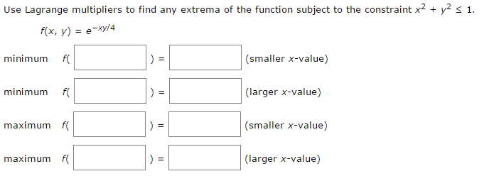 Solved Use Lagrange multipliers to find any extrema of the | Chegg.com