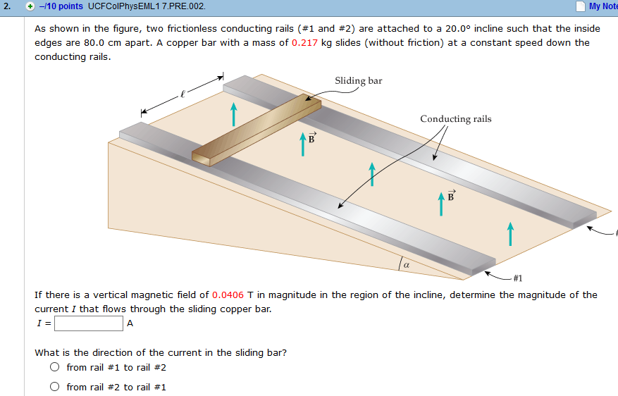 Solved Two frictionless conducting rails (#1 and #2) are | Chegg.com