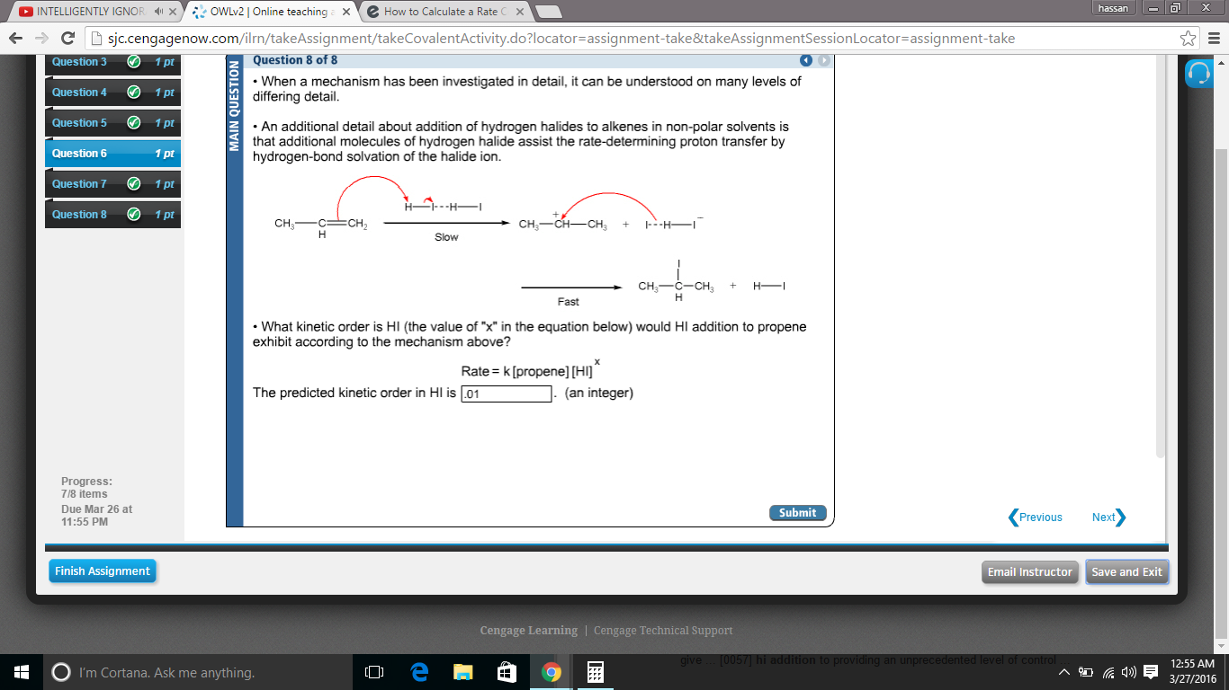 Solved what kinetic order is hi would hi addition to propene | Chegg.com
