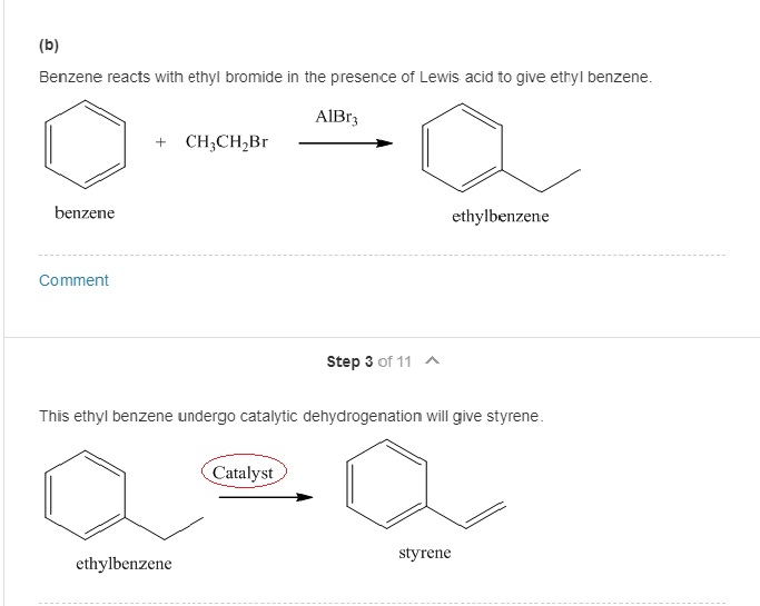 Solved Benzene reacts with ethyl bromide in the presence of | Chegg.com