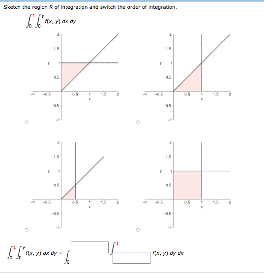 Solved Sketch the region R of integration and switch the | Chegg.com