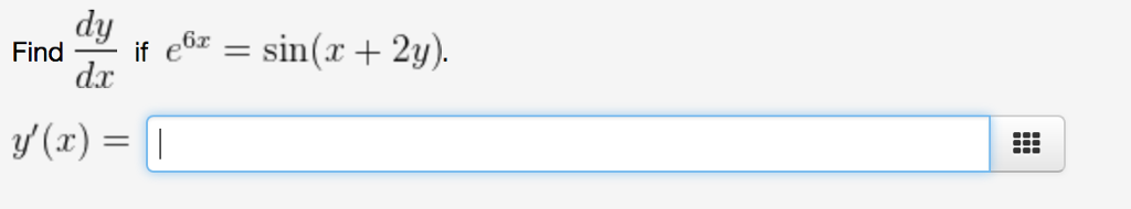 Solved dy 6x | Chegg.com