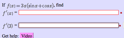 Solved If f(x) = 3x(sin x + cos x), find f?(x) = f?(3) = | Chegg.com | Chegg.com