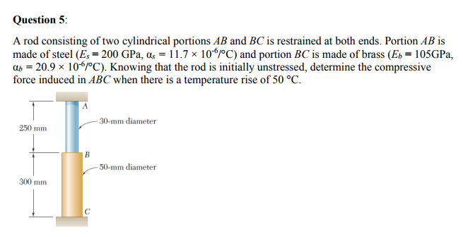 Solved Question 5: A rod consisting of two cylindrical | Chegg.com