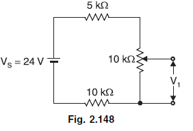Solved Example 2.74. Fig. 2.148 shows a 10 K2 potentiometer | Chegg.com