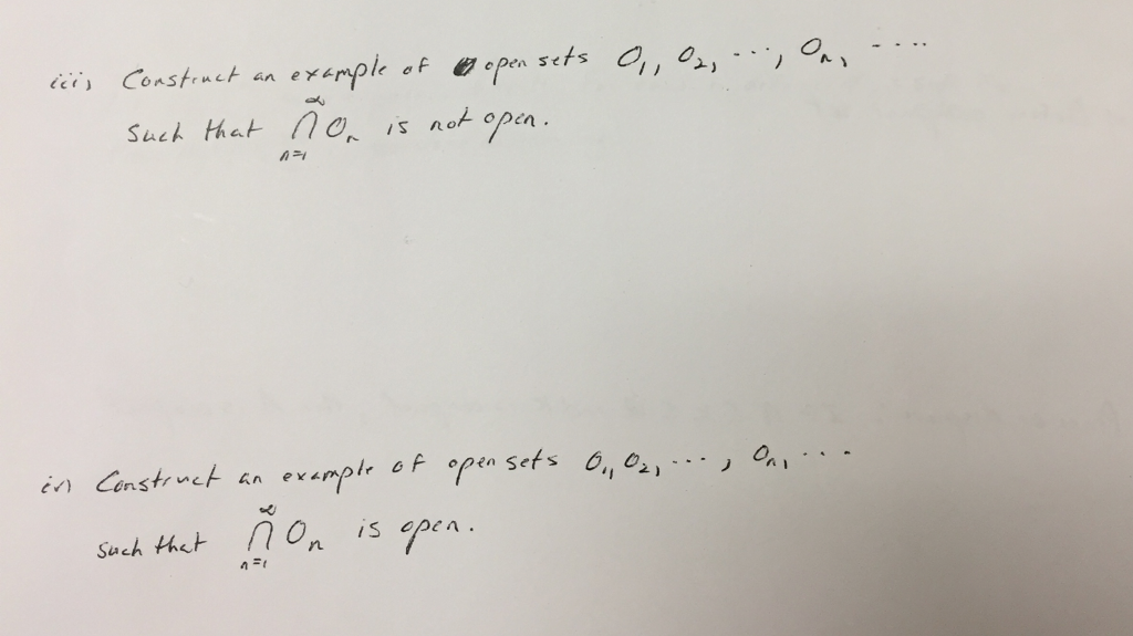 Solved (i) Define open set. (ii) Assume O, | Chegg.com