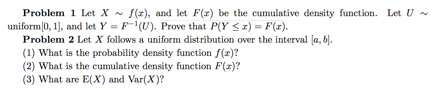 Solved Let X tilde f(x), and let F(x) be the cumulative | Chegg.com Solved Let X tilde f(x), and let F(x) be the cumulative | Chegg.com