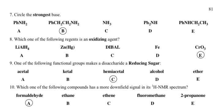 Solved 81 7. Circle the strongest base PhNH2 PhCH2CH2NH NHj | Chegg.com