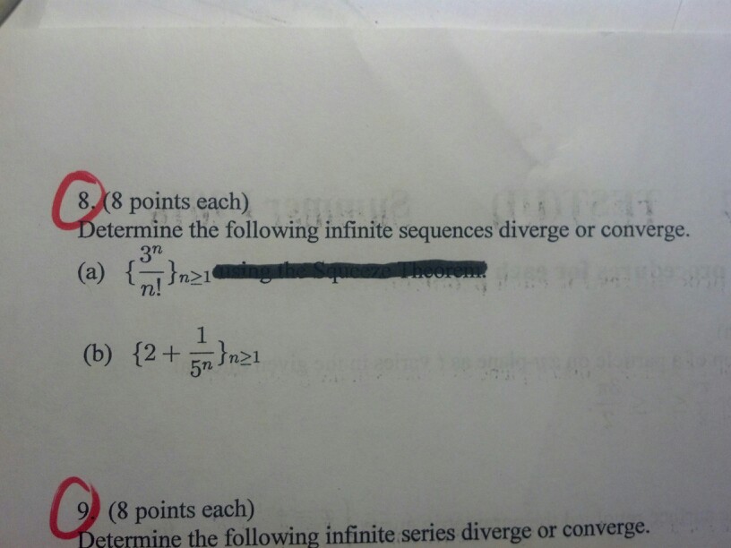 Solved Determine the following infinite sequence diverge or | Chegg.com