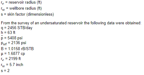 Solved he equation of pseudo steady state Hlow in n oil | Chegg.com