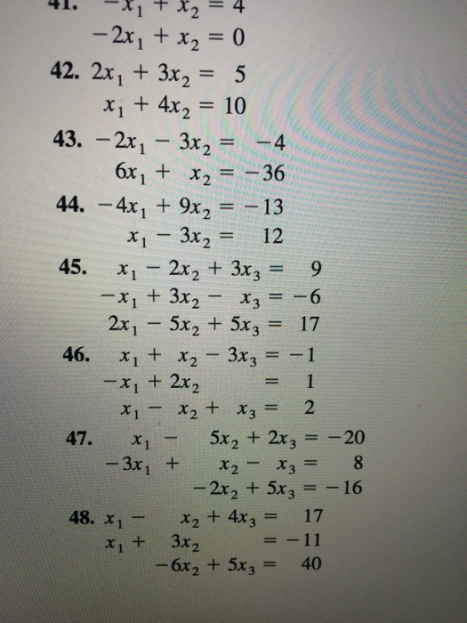 Solved In Exercises 41– 48, write the system of linear | Chegg.com