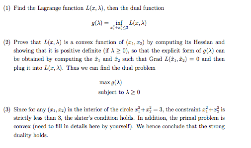 Solved Find the dual problem, and state if duality | Chegg.com