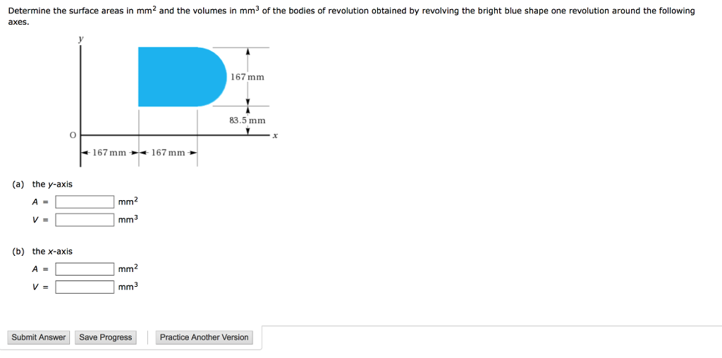Solved Determine the surface areas in mm^2 and the volumes | Chegg.com