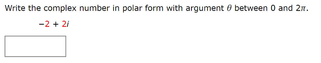Solved write the complex number in polar form with argument | Chegg.com