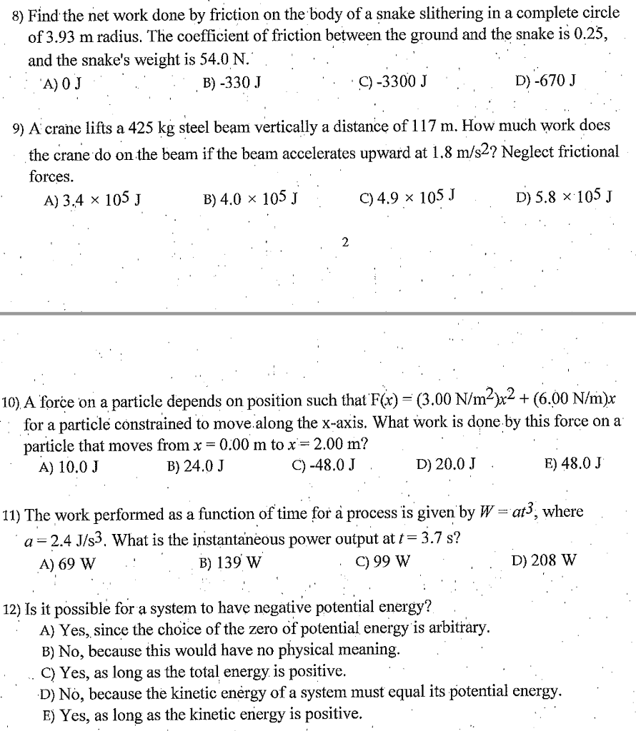 Solved 8) Find the net work done by friction on the body of | Chegg.com