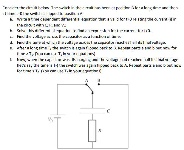 Solved Consider the circuit below. The switch in the circuit | Chegg.com
