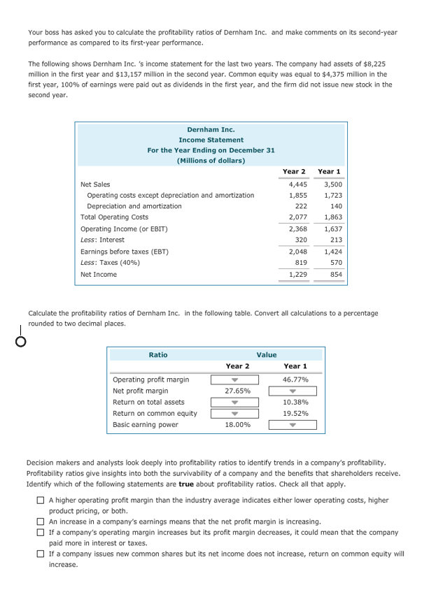 Solved Your boss has asked you to calculate the | Chegg.com