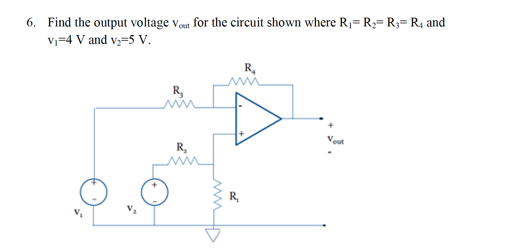 Solved Find the output voltage v_out for the circuit shown | Chegg.com