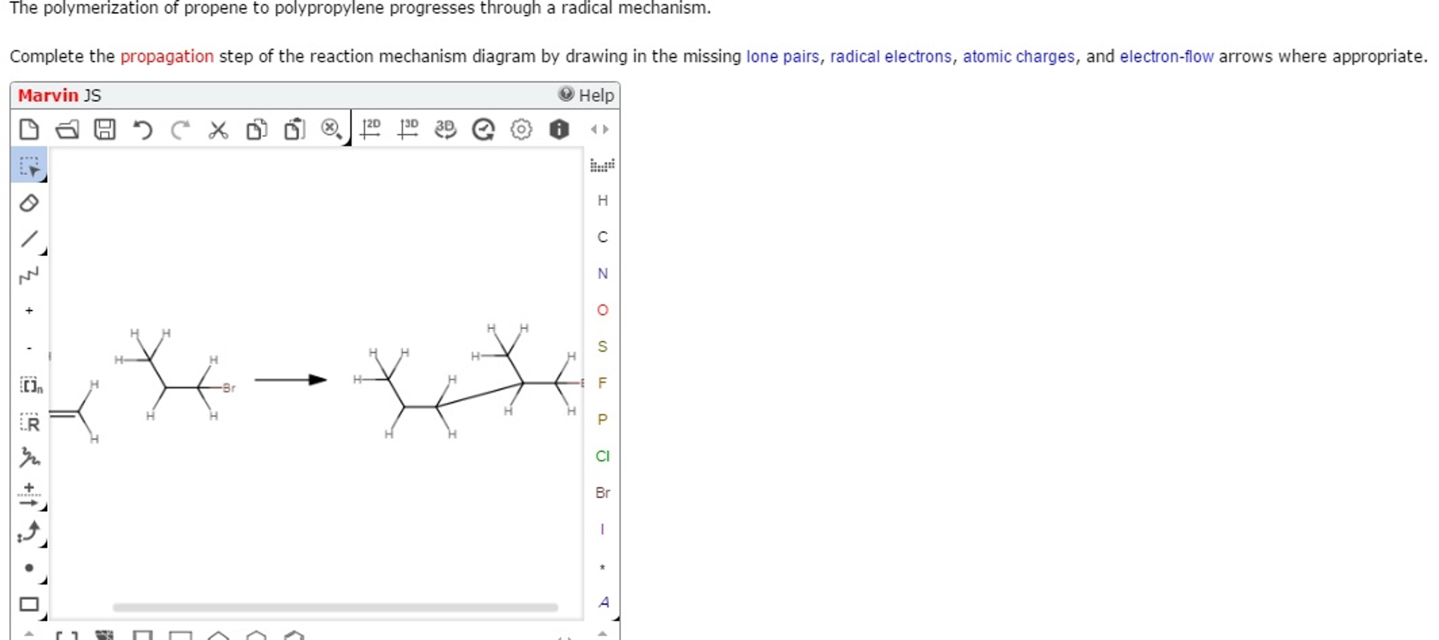 Solved The polymerization of propene to polypropylene | Chegg.com