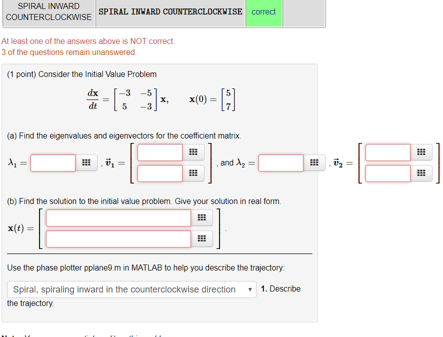 Solved SPIRAL INWARD COUNTERCLOCKWISE SPIRAL INWARD | Chegg.com