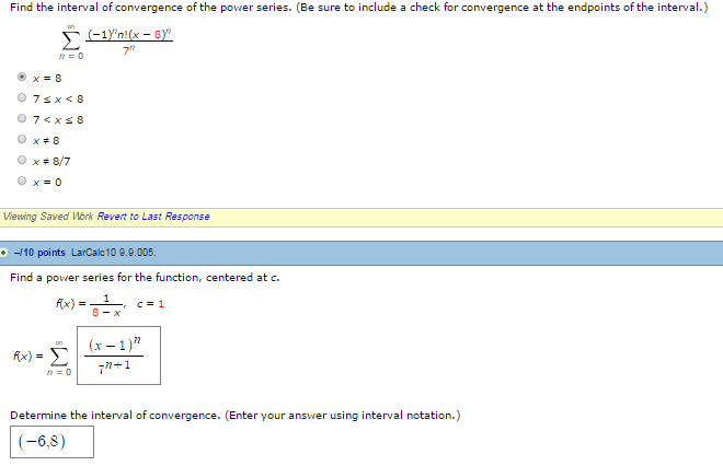 Solved Find the interval of convergence of the power series | Chegg.com