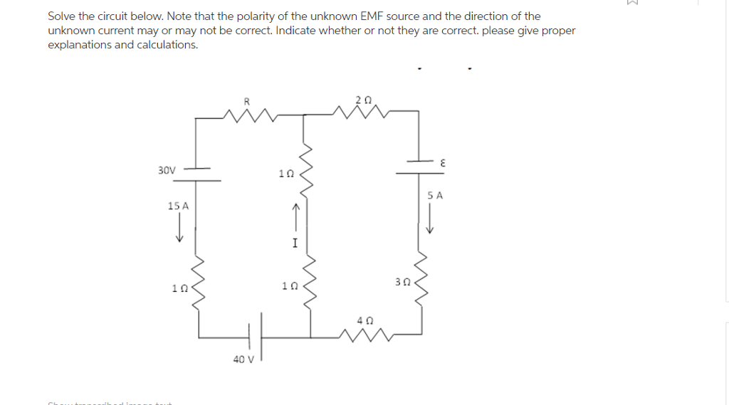 Solved Solve the circuit below. Note that the polarity of | Chegg.com