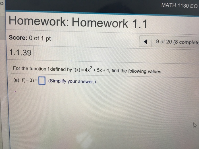 Solved For the function f defined by f(x) = 4x^2 + 5x + 4, | Chegg.com