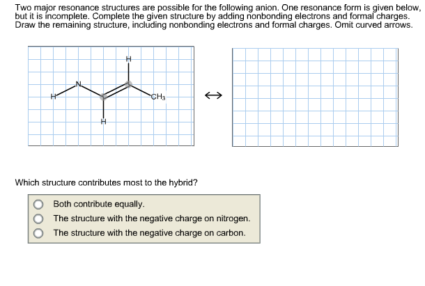 Solved Two major resonance structures are possible for the | Chegg.com